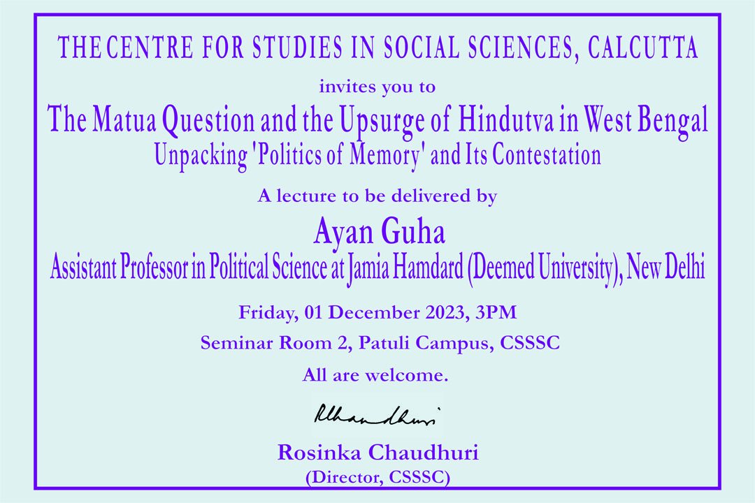 Centre for Studies in Social Sciences Calcutta